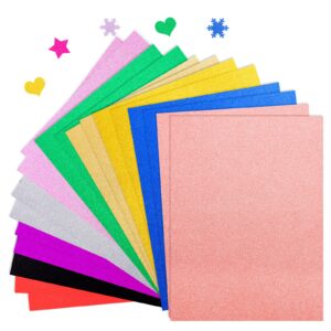 ucec glitter cardstock, 20 sheets glitter paper, 10 colors glitter paper for crafts, a4 glitter card stock paper for diy projects, card making, kids scrapbook, 250gsm