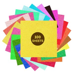 glitter cardstock paper 12x12, 100sheets 20colors, colored cardstock for cricut, premium glitter paper for crafts, glitter card stock for diy projects, sparkly paper for card making, 280 gsm