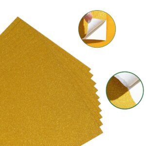 50 Sheets Glitter Cardstock Paper Glitter Thick Paper Cards for Birthday Party, Crafts and Invitations (Gold, 12 x 12 inches)