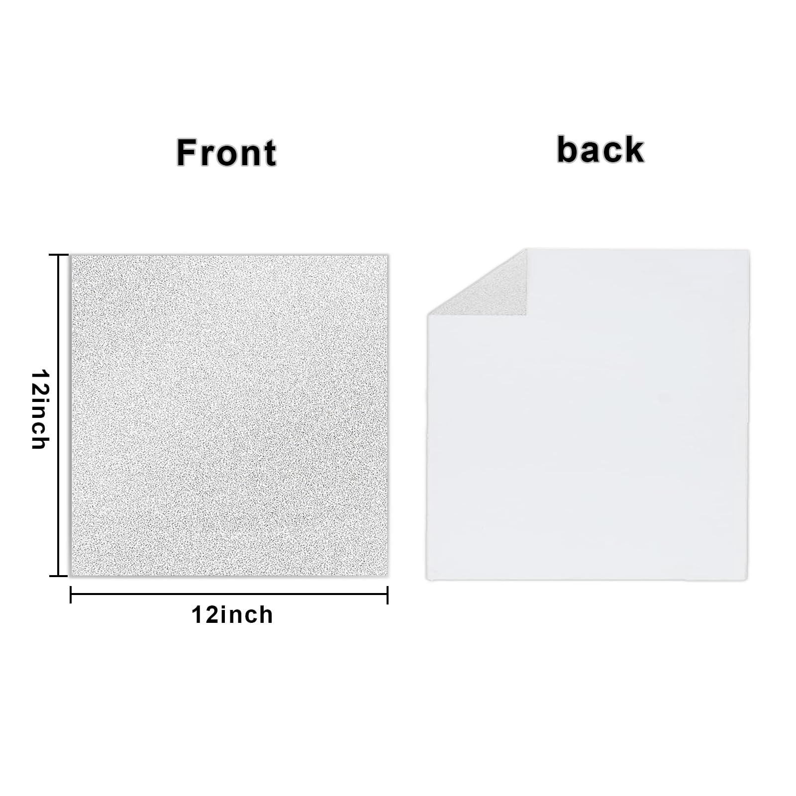 QTLCOHD 100 Sheets Glitter Cardstock Paper 12x12 Inch Silver Glitter Card Stock White Glitter Cardstock for Scrapbooking Graduation Party Crafts Decorations Weddings (250GSM/80Lb)