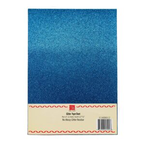 yzh crafts glitter cardstock paper,no-shed shimmer glitter paper,10 sheets, diy party deco, 8 inch x 12 inch, a4 size (royal blue)