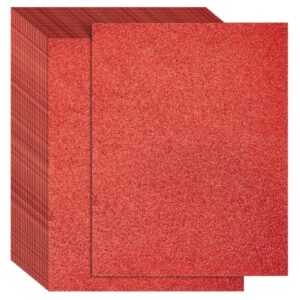 bright creations 24 sheets red glitter cardstock paper 8.5 x 11 for scrapbooking, diy projects, arts and crafts (280gsm)