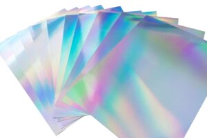 longshine-us 10 sheets 8" x 12" soft touch laser metallic mixed colors foil mirror cardstock premium card sparkling assorted mixed colors craft glitter cardstock cardmaker diy gift