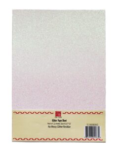 yzh crafts glitter cardstock paper, no-shed shimmer glitter papers, cut craft and diy projects card stock, sparkly paper for card making, 8.27 x 11.69 inch, a4 size, 10 sheets (white)