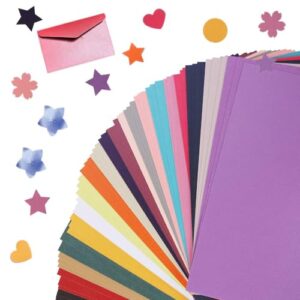 ucec cardstock paper, 8.5'' x 11'', 60 sheets 20 colors, shimmer cardstock paper, double-sided rainbow bright card stock paper for diy art, crafts, scrapbook, card making, school supplies, 250 gsm