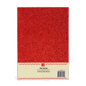 yzh crafts glitter cardstock paper,no-shed shimmer glitter paper, diy party deco, 10 sheets 8 inch x 11 inch, a4 size (red)