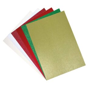 sizzix surfacez 664694, sheets, 60 pack, pearl & glitter festive cardstock, multicolor