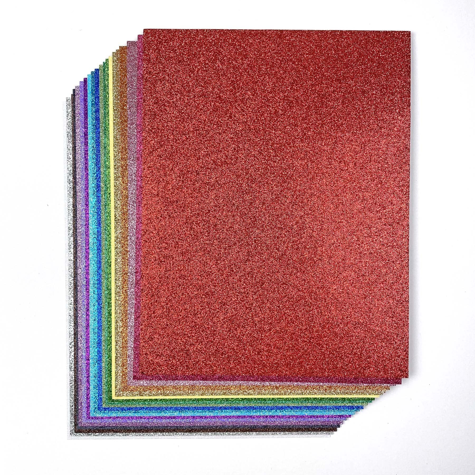 Nonshed Glitter Cardstock Paper, 48 Sheets 24 Colors, Premium Glitter Paper for Crafts, DIY Projects, Card Making, 200GSM