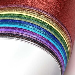 Nonshed Glitter Cardstock Paper, 48 Sheets 24 Colors, Premium Glitter Paper for Crafts, DIY Projects, Card Making, 200GSM