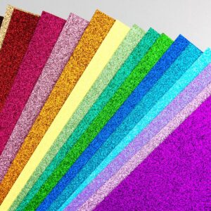 Nonshed Glitter Cardstock Paper, 48 Sheets 24 Colors, Premium Glitter Paper for Crafts, DIY Projects, Card Making, 200GSM