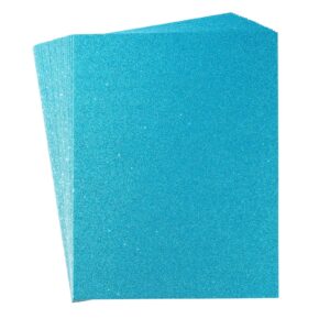 bright creations blue glitter cardstock paper for diy projects, arts and crafts (11 x 8.5 in, 24 pack)