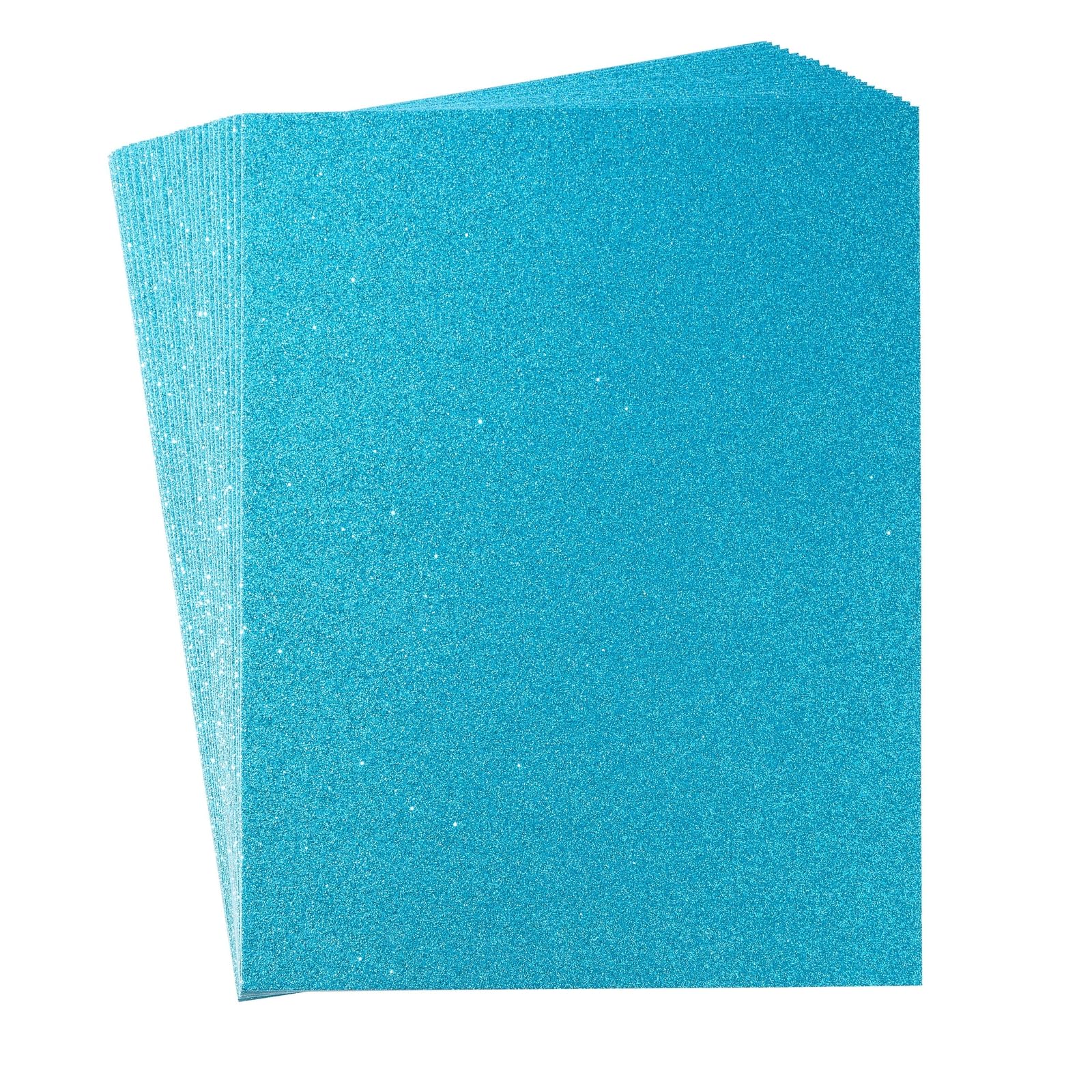 Bright Creations Blue Glitter Cardstock Paper for DIY Projects, Arts and Crafts (11 x 8.5 In, 24 Pack)