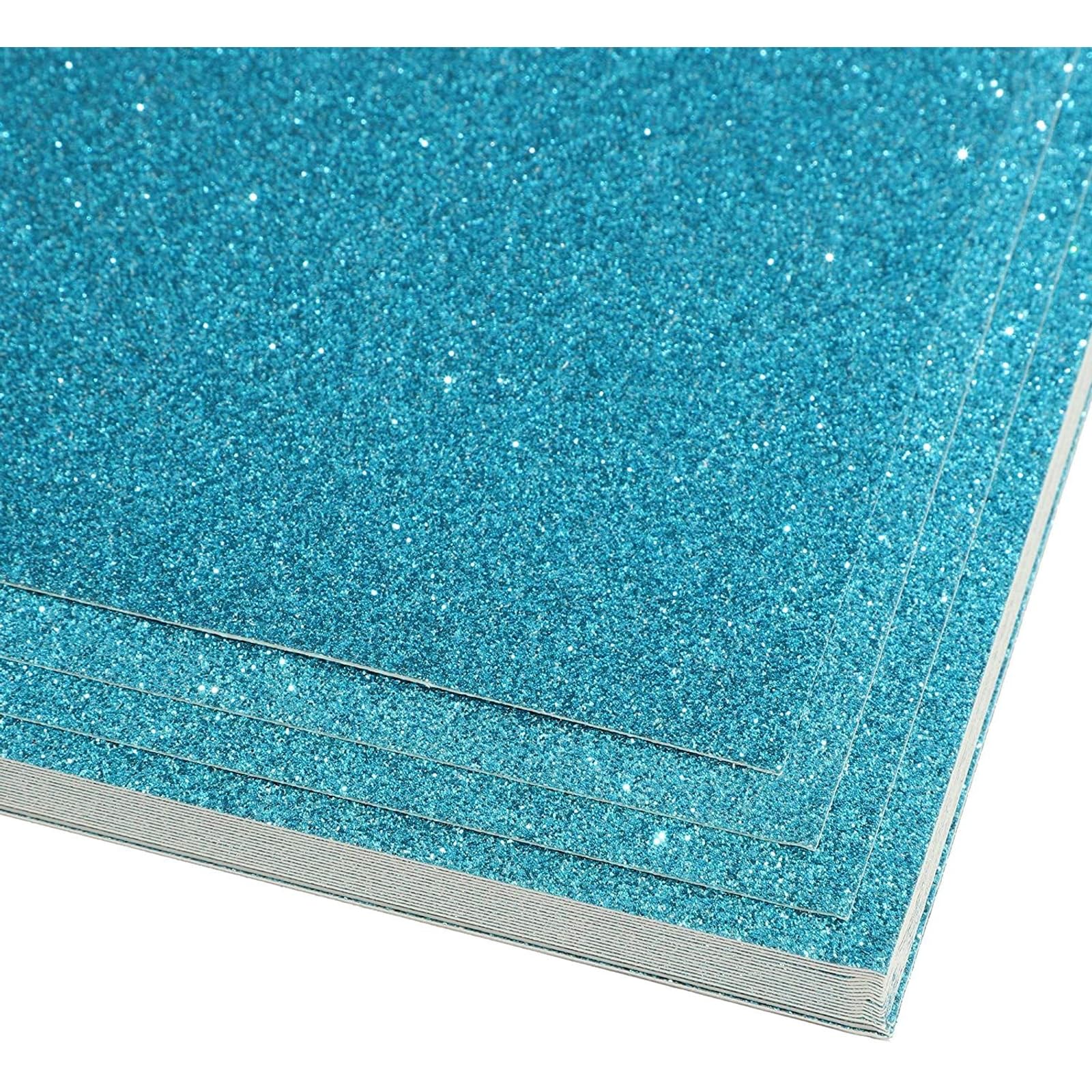 Bright Creations Blue Glitter Cardstock Paper for DIY Projects, Arts and Crafts (11 x 8.5 In, 24 Pack)