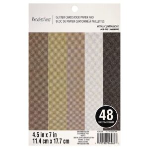 metallic glitter cardstock paper pad by recollections™, 4.5”; x 7”;