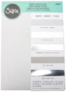 sizzix, silver, surfacez-opulent cardstock , 50 pack