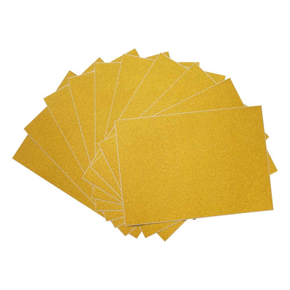 Qililandiy 10 Sheet A4 Gold Glitter Cardstock Paper Thick Sparkling Glitter Paper for Card Making DIY Scrapbooking Art Crafts Weddings & Birthday, Party Decorations (One-Sided)