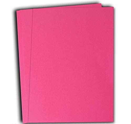 Hamilco Colored Cardstock Scrapbook Paper 8.5" x 11" Fuchsia Pink Color Card Stock Paper 50 Pack