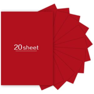 20 sheets red cardstock 8.5 x 11, 250gsm thick red cardstock paper for diy arts christmas cards making, red craft paper for invitations, stationary printing,scrapbook supplies (250gsm/92lb)