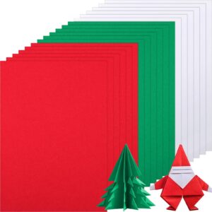 tenceur 300 sheets christmas construction paper bulk red and green cardstock 8.5'' x 11'' white cardstock christmas cardstock 160 gsm thick printable card stock for christmas gift scrapbook crafts