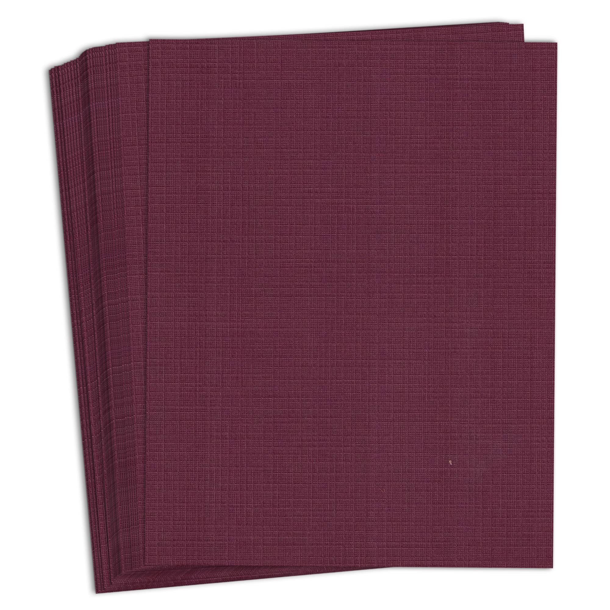 Hamilco Colored Cardstock Paper 8.5x11 Linen Textured Color Card Stock Paper Burgundy Red 80 lb Cover 50 Pack