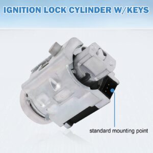 Ignition Lock Cylinder w/Keys & Passlock Chip Starter - Compatible with Chevy Malibu, Impala, Monte Carlo, Pontiac Grand AM, Oldsmobile Alero, Cutlass - Replace D1493F, 12458191, 25832354, 924-719