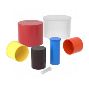 straight plastic caps - tpe straight cap 1.719" (43.7mm) x 1.000" (25.4mm) +knurl yellow tpe mocap s1.719-16kyw8 (qty100)