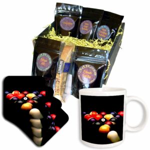 3drose cgb_719_1 billiards pool-coffee gift basket, multicolor