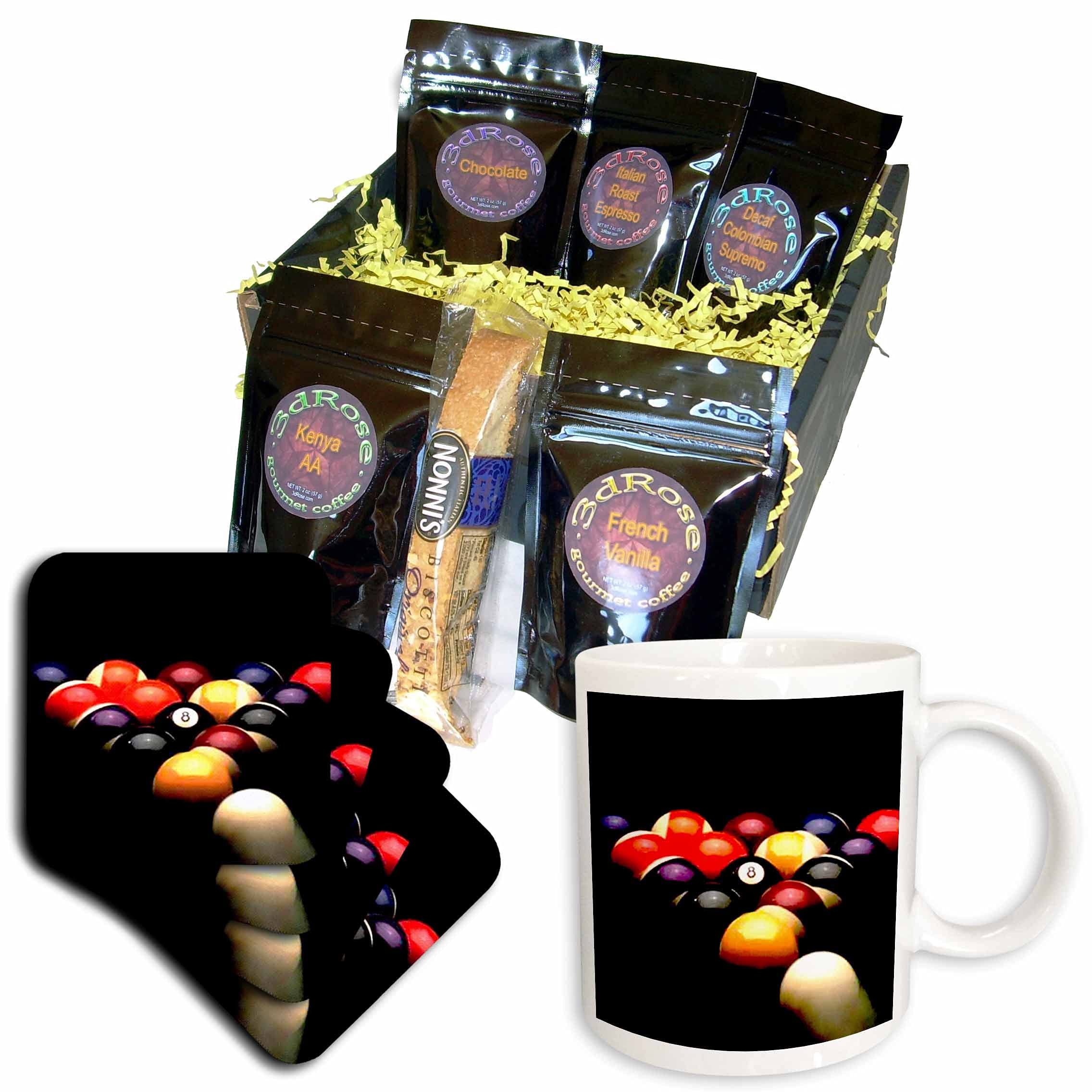 3dRose cgb_719_1 Billiards Pool-Coffee Gift Basket, Multicolor