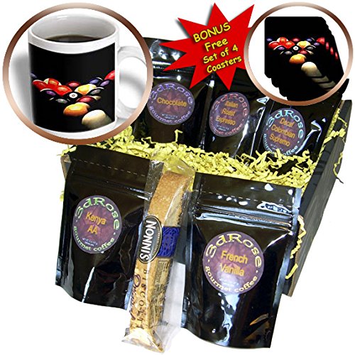 3dRose cgb_719_1 Billiards Pool-Coffee Gift Basket, Multicolor