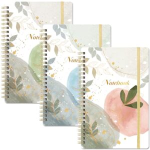 tersus spiral notebook - 3 pack a5 notebook, 6'' x 8.3'', journal for women, ruled journal notebook, 80 sheets/160 pages, spiral notebook