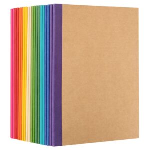 eoout 20 pack a5 kraft notebooks, lined journal bulk with rainbow spine, 10 colors, 60 pages soft cover composition notebooks for women girls kids, school office supplies