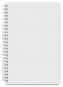 spiral dot grid notebook - a5 bullet dotted journal, 80 sheets / 160 pages, 100gsm white paper, transparent hardcover, 5.8x8.25 in