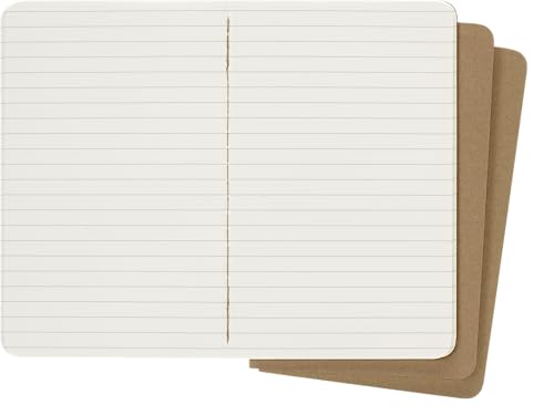 Moleskine Cahier Journal, Soft Cover, Pocket (3.5" x 5.5") Ruled/Lined, Kraft Brown, 64 Pages (Set of 3)