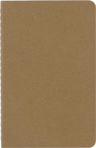 Moleskine Cahier Journal, Soft Cover, Pocket (3.5" x 5.5") Ruled/Lined, Kraft Brown, 64 Pages (Set of 3)