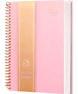 yoment hardcover spiral notebook,300 pages college ruled notebooks,7” x 10”large spiral journal,b5 hard cover notebooks for work writing school,b5 pink