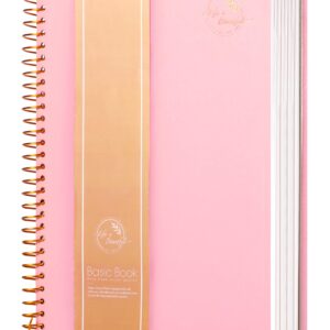 Yoment Hardcover Spiral Notebook,300 Pages College Ruled Notebooks,7” x 10”Large Spiral Journal,B5 Hard Cover Notebooks for Work Writing School,B5 Pink