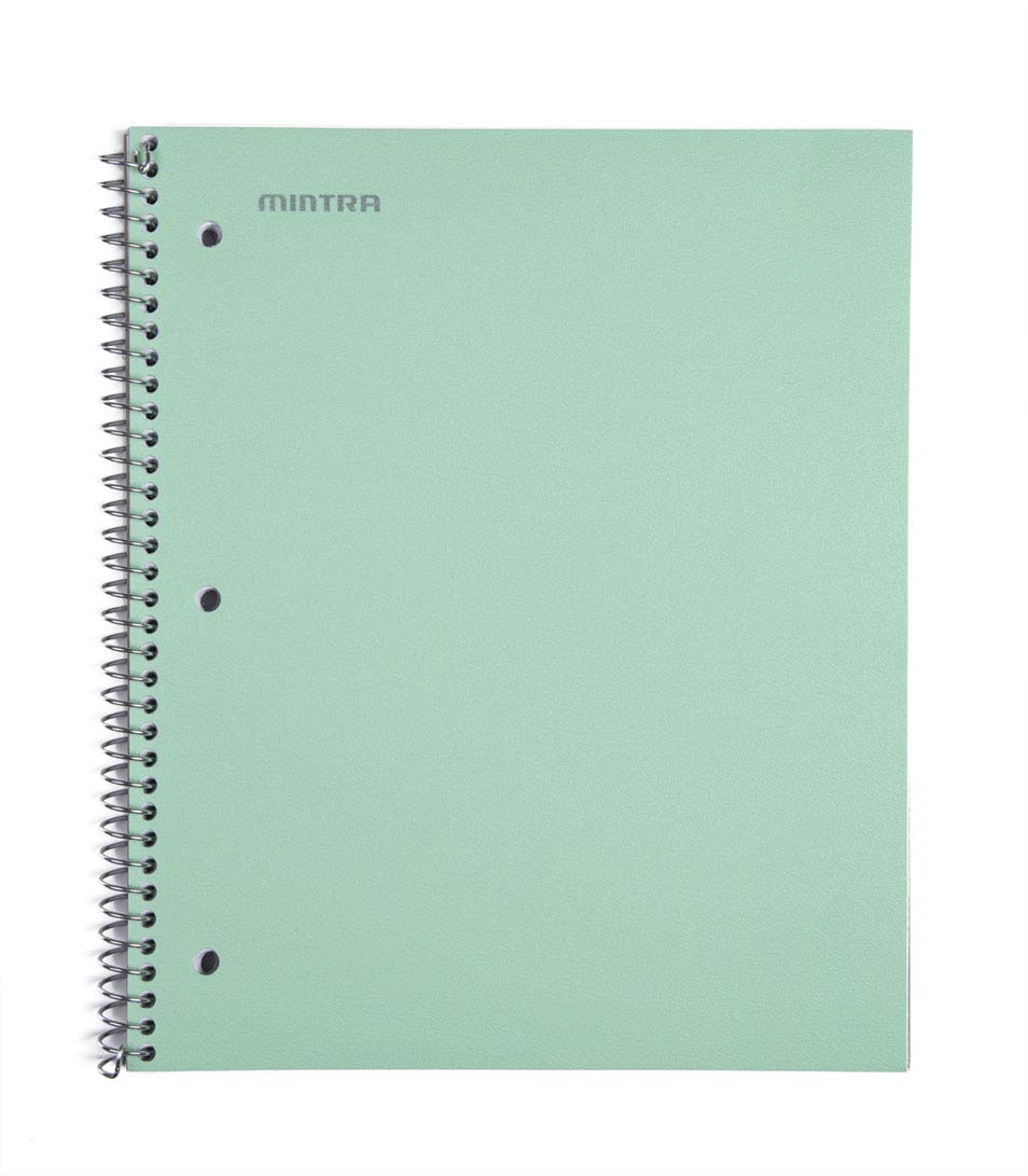 Mintra Office Durable Spiral Notebooks, 1 Subject, (Salmon, Sage Green, Lavender, College Ruled 3 Pack), 100 Sheets, Poly Pocket, Moisture Resistant Cover, Strong back, For School, Office, Business,