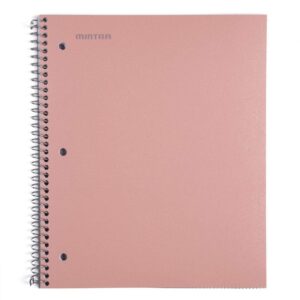 Mintra Office Durable Spiral Notebooks, 1 Subject, (Salmon, Sage Green, Lavender, College Ruled 3 Pack), 100 Sheets, Poly Pocket, Moisture Resistant Cover, Strong back, For School, Office, Business,