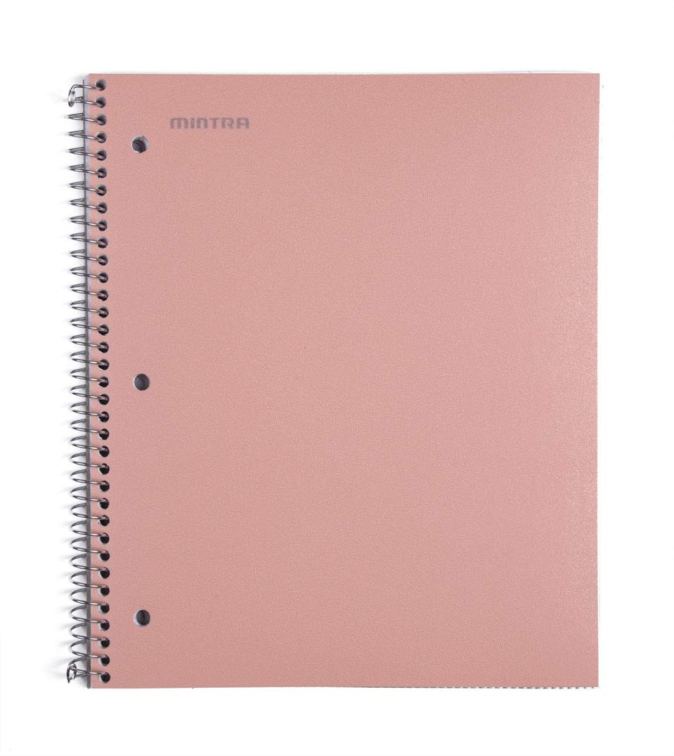 Mintra Office Durable Spiral Notebooks, 1 Subject, (Salmon, Sage Green, Lavender, College Ruled 3 Pack), 100 Sheets, Poly Pocket, Moisture Resistant Cover, Strong back, For School, Office, Business,