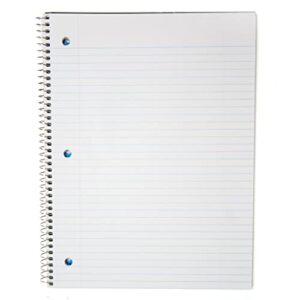 Top Flight Standards 5-Subject Wirebound Notebook, 200 Sheets, 3-Hole Punched, College Rule, 10.5 x 8 Inches, 1 Notebook, Color May Vary (31820)