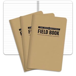 elan publishing company indestructible field notebook/journal - 5"x8" - kraft cover - lined memo book - pack of 3