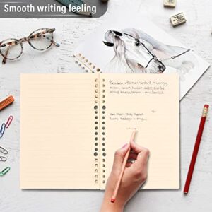 senya Spiral Notebook Ruled 2 Pcs, White Horse Journals for Study and Notes 60 Pages with Durable Hardcover