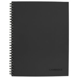 cambridge notebook, business notebook, 7-1/4" x 9-1/2", 80 sheets, ruled, action planner, flexible cover, wirebound, gray (06122)