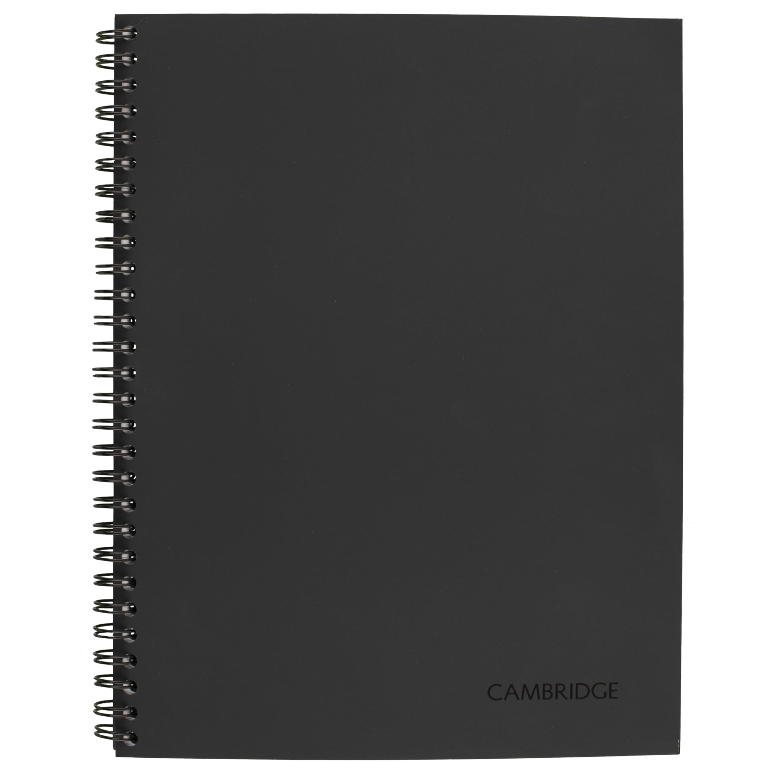 Cambridge Notebook, Business Notebook, 7-1/4" x 9-1/2", 80 Sheets, Ruled, Action Planner, Flexible Cover, Wirebound, Gray (06122)