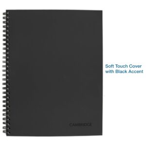 Cambridge Notebook, Business Notebook, 7-1/4" x 9-1/2", 80 Sheets, Ruled, Action Planner, Flexible Cover, Wirebound, Gray (06122)