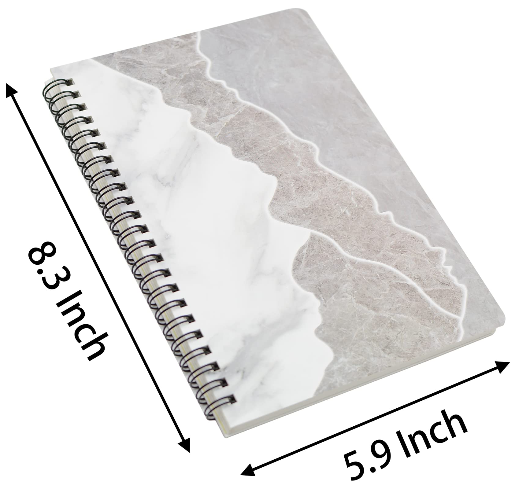 Yansanido Spiral Notebook, 8 Pcs A5 Marble Design Thick Hardcover 7mm College Ruled 80 Sheets -160 Pages Journals for Study and Notes (8 Style A5)