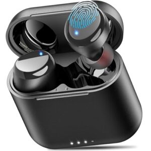 tozo t6 (ergonomic edition) wireless earbuds bluetooth 5.3 headphones, ergonomic design in-ear headset, 50hrs playtime with wireless charging case, app eq customisable, ipx8 waterproof, 2024 version