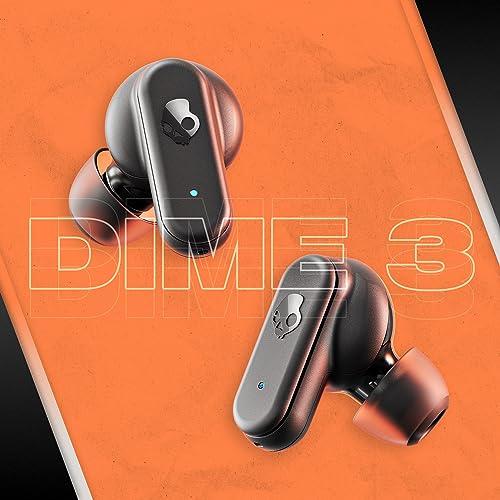 Skullcandy Dime 3 In-Ear Wireless Earbuds, 20 Hr Battery, Microphone, Works with iPhone Android and Bluetooth Devices - Black