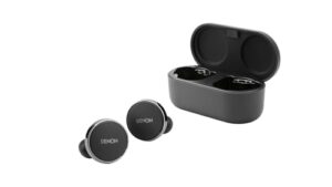 denon perl pro true wireless earbuds - adaptive active noise cancelling, personalized sound with masimo adaptive acoustic technology, spatial audio, 32hr-battery life, wireless charging, black