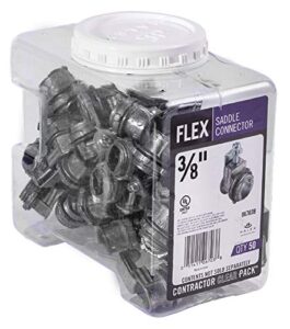 halex – 3/8 inch flexible metal conduit – fmc – saddle connectors – 06703b – 50 per pack,silver